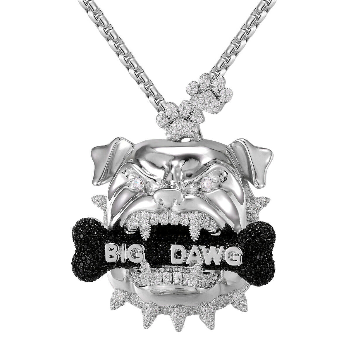 Custom Icy Big Dawg Bulldog Simulated Diamond With Chain – KingJewelz